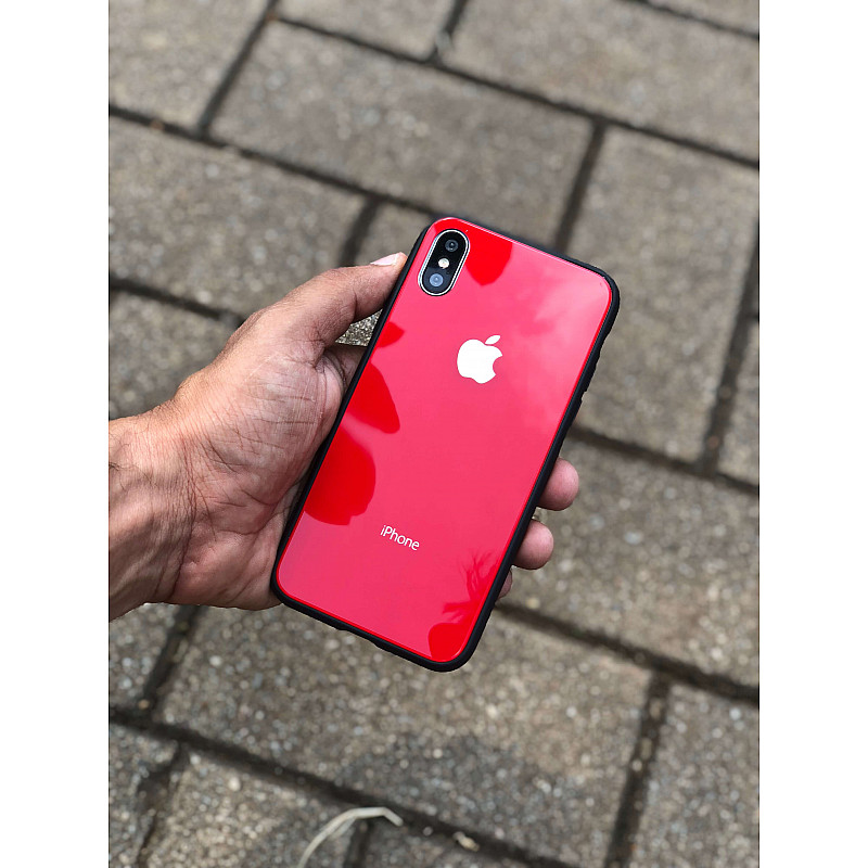 Buy Red Mirror Finish Semi Soft Case For iPhone CaseKiDukaan