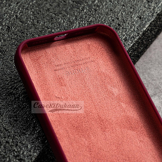 Buy Wine Red Silicon Case For iPhone 13
