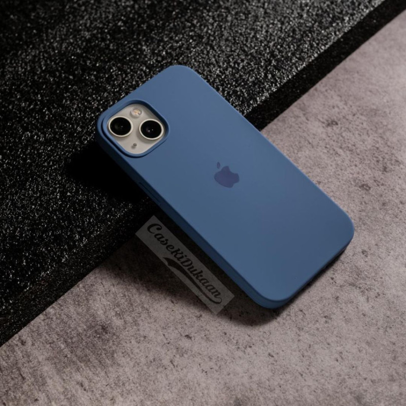 Buy Azure Blue Silicon Case For iPhone 13 Pro Max