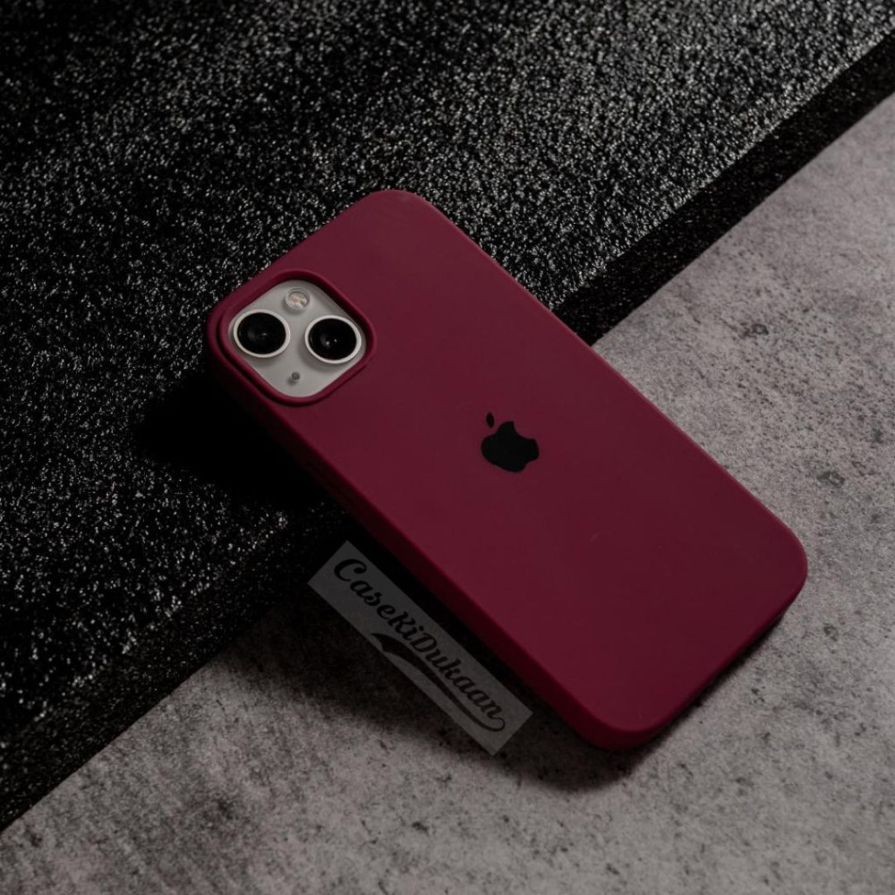 Buy Wine Red Silicon Case For iPhone 15 Plus