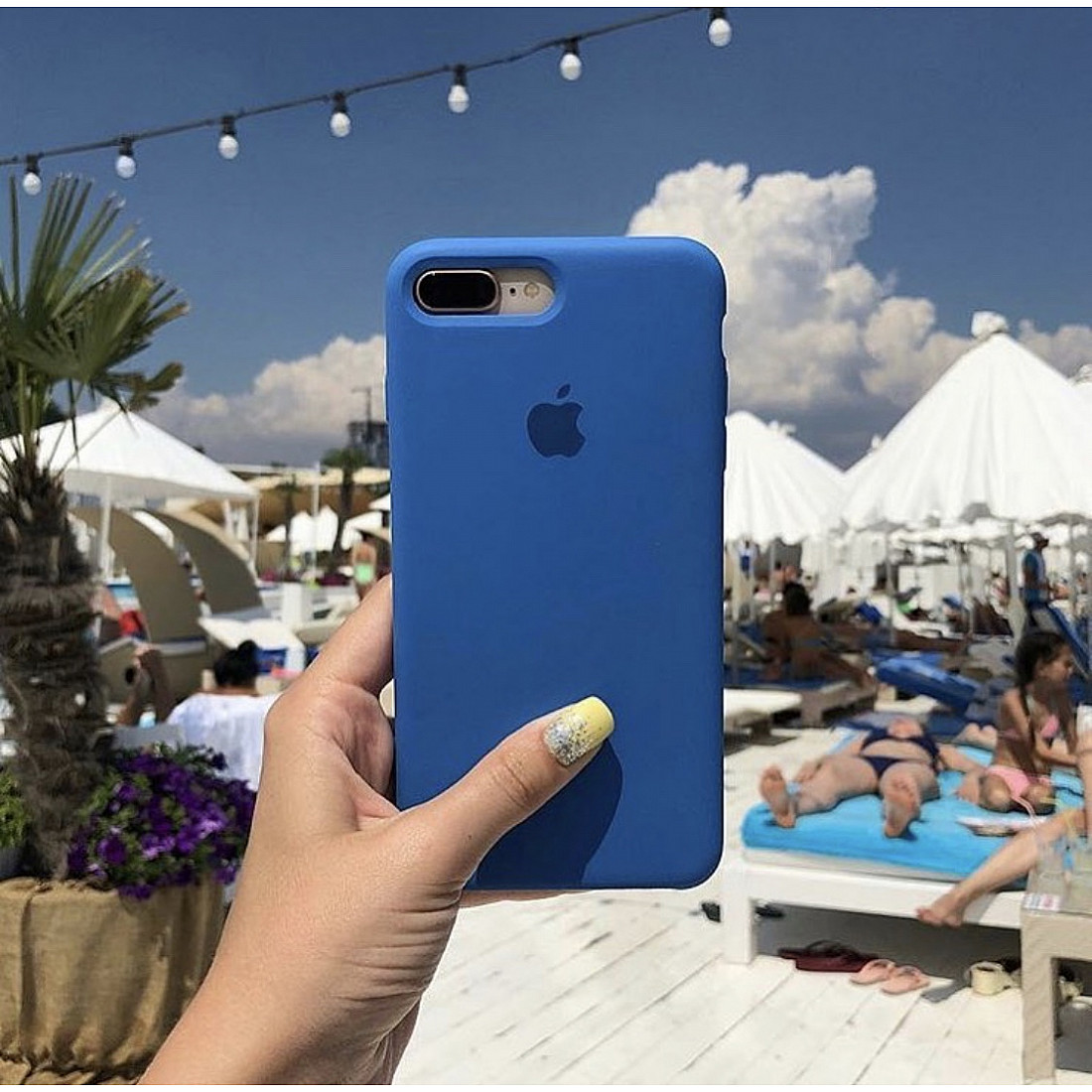 Buy Blue Silicon Case For iPhone - By CaseKiDukaan