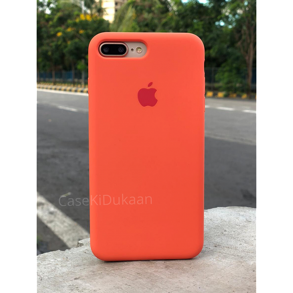 Buy Orange Silicon Case For iPhone - By CaseKiDukaan